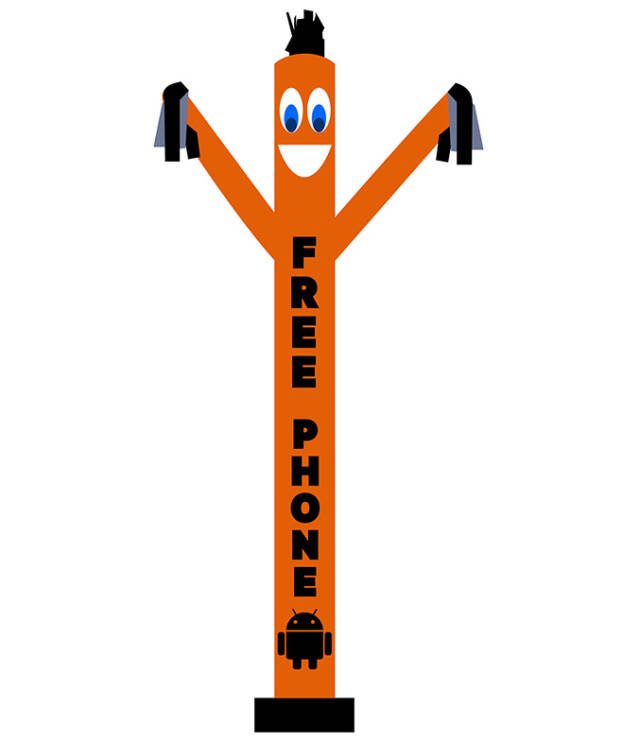 20ft Free Phone Air Dancer Tube Man with Android logo