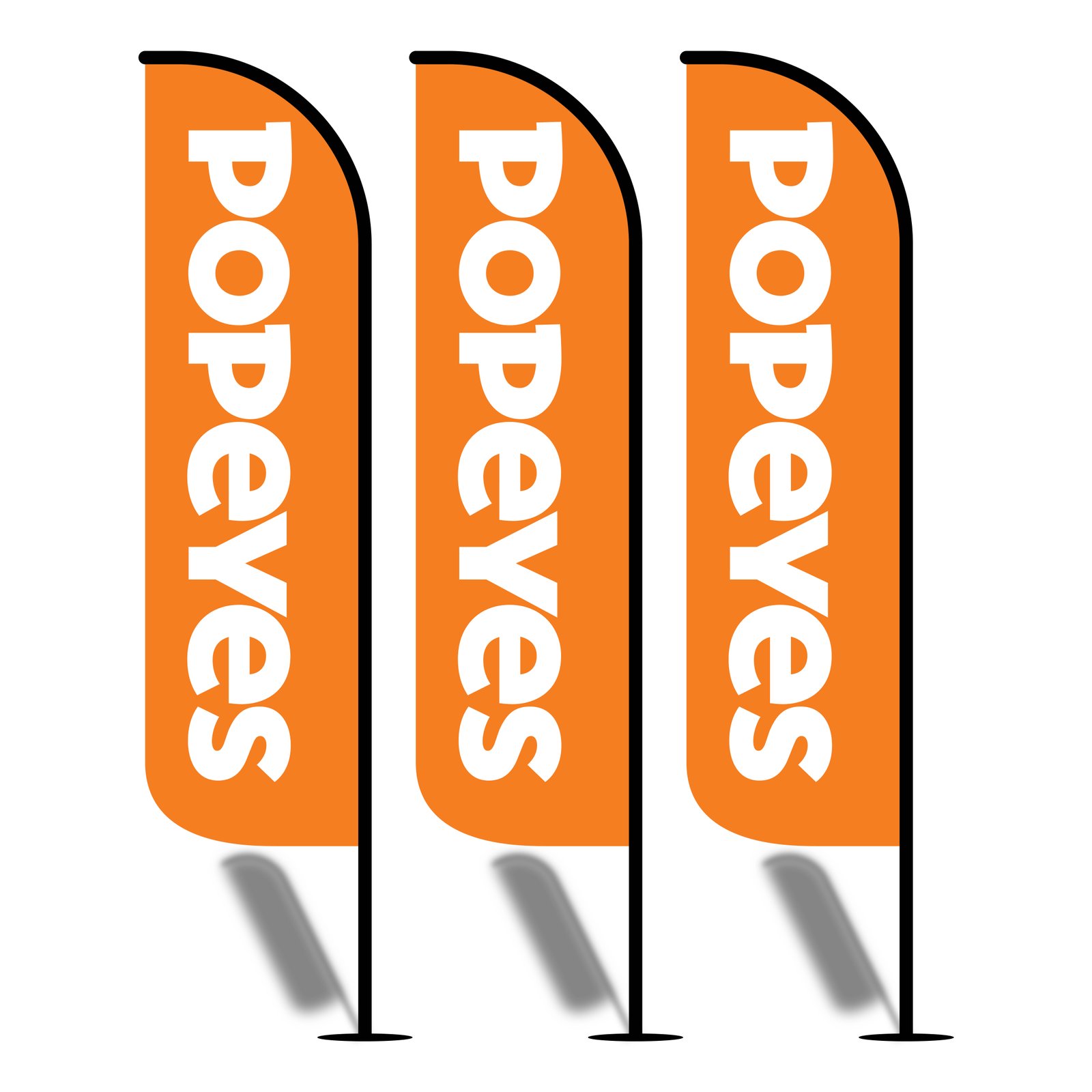 12ft Popeyes Feather Flags (Pack of 3) – High-Quality Outdoor Branding