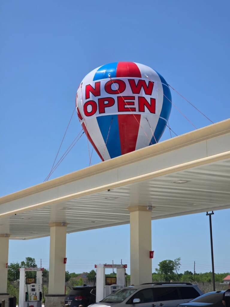 22ft Tall Now Open Advertising Roof Top Balloon | BUY OR RENT