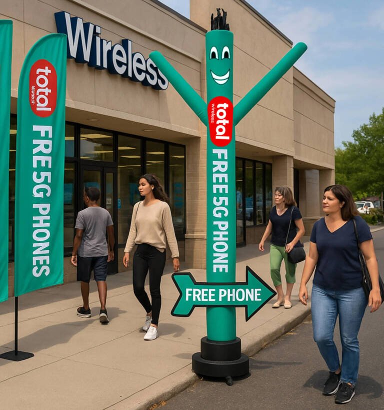 20ft Total Wireless Air Dancer Inflatable – FREE 5G Phones Message ...